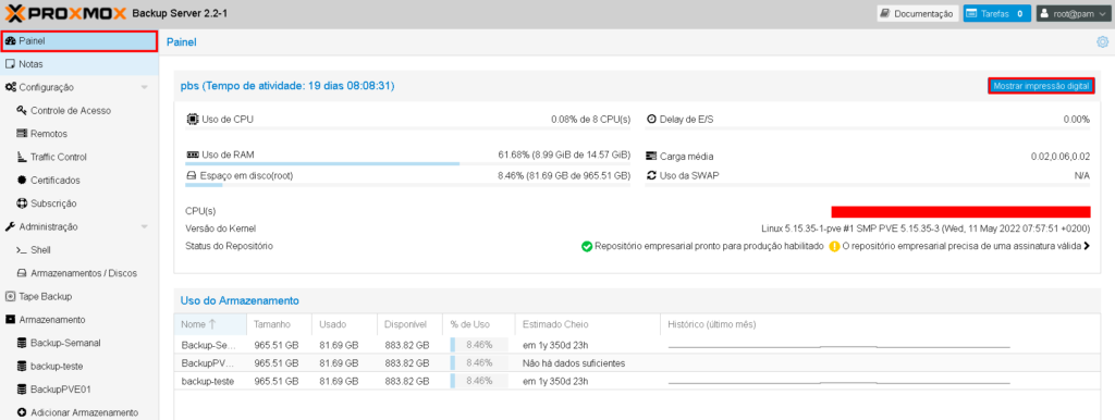 Integrando Proxmox VE e PBS (Backup Server) – Ferenz Networks | Blog